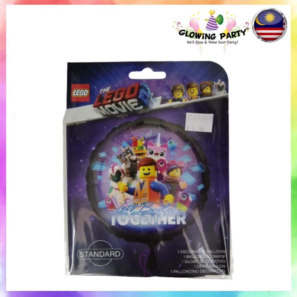 LEGO MOVIE LETS BUILD TOGETHER 17" Foil Balloon Brand Anagram (Original ...