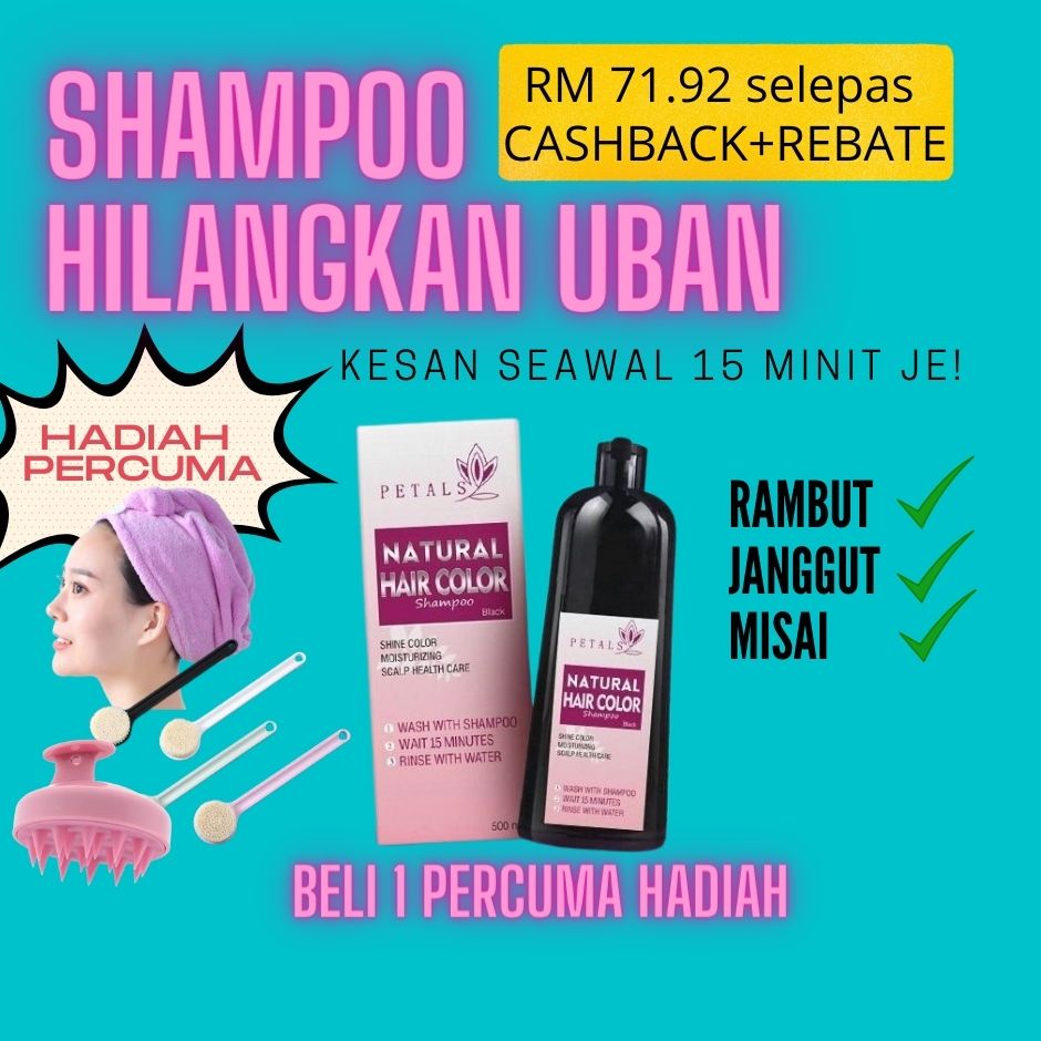 Petals hair colouring shampoo uban treatment syampoo pewarna rambut ...