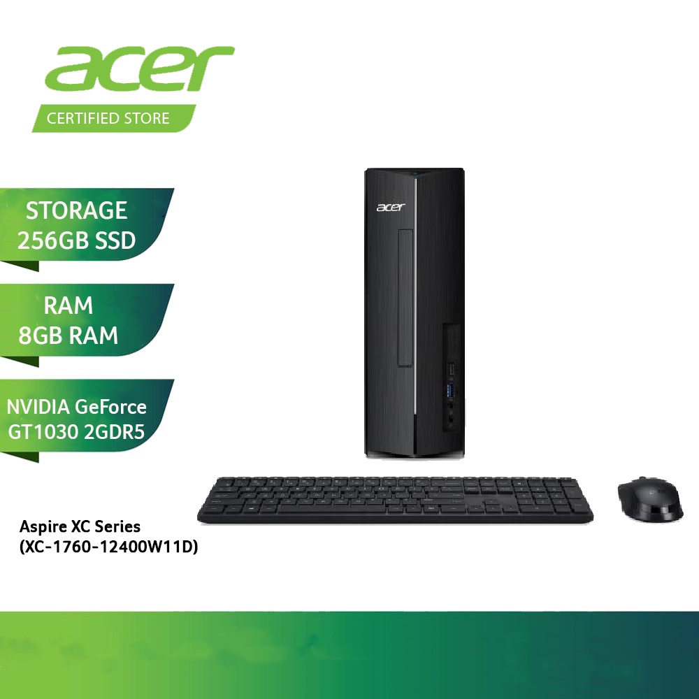 ACER ASPIRE XC1760-12400W11 Desktop PC I5-12400 8GDR4 256SSD GT1030 ...