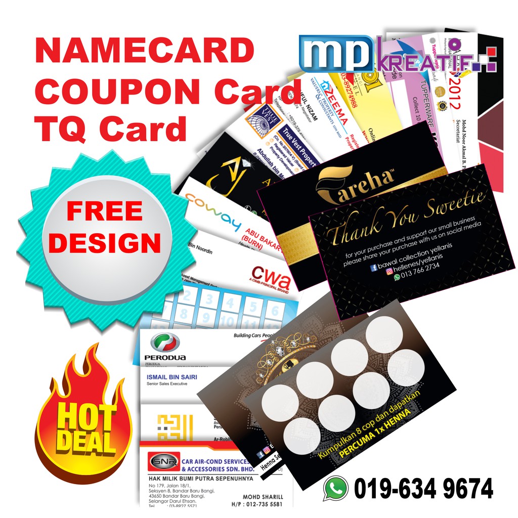 Namecard Business Card Kad Nama Bisnes Kad / Kupon / Coupon / TQ card ...