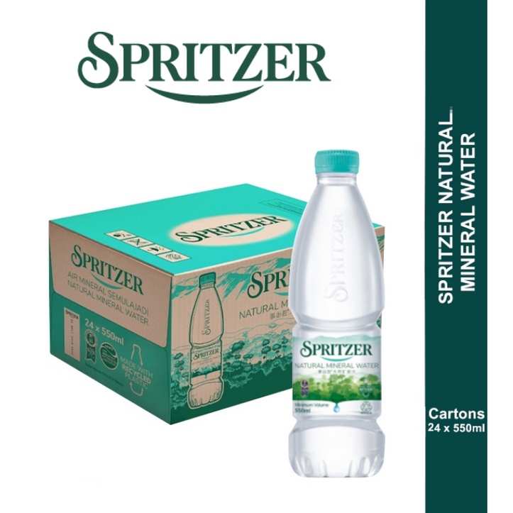 Spritzer Natural Mineral Water Bottle 24 x 550ml (Bottle Packing ...