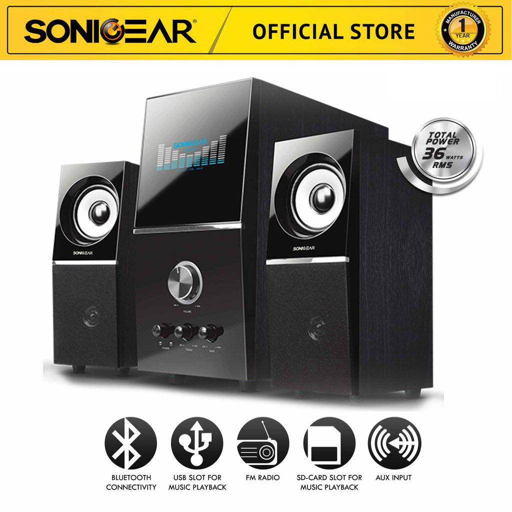 SonicGear 5 Pro Bluetooth Multimedia Speaker with SD Card/FM Radio/USB 9Ekm | BeeCost