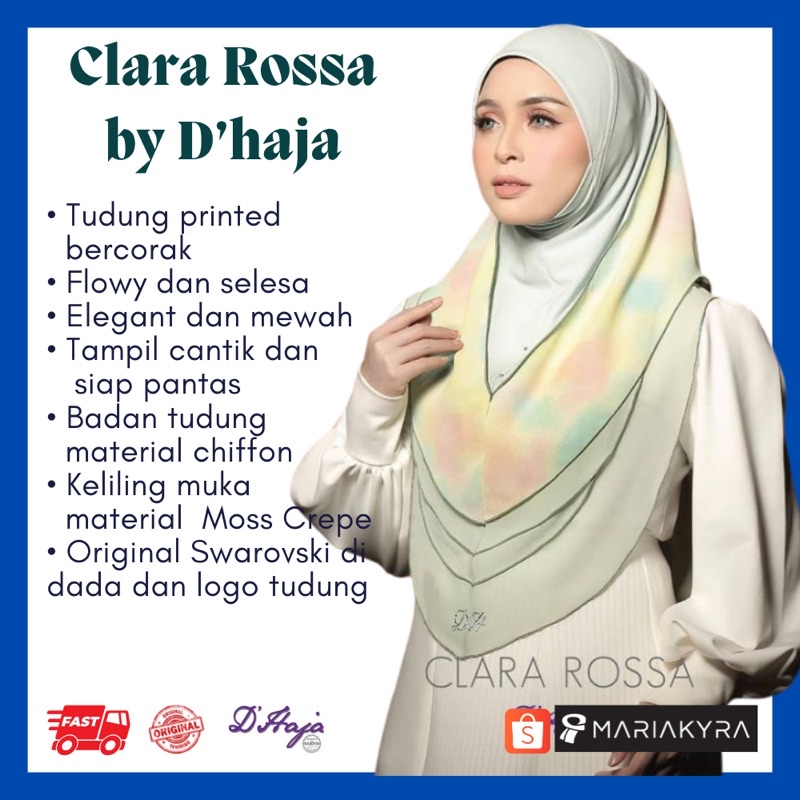 mariakyra Shop[XL Saiz Tudung Clara Rossa Dhaja] cantik selesa | Shopee Malaysia