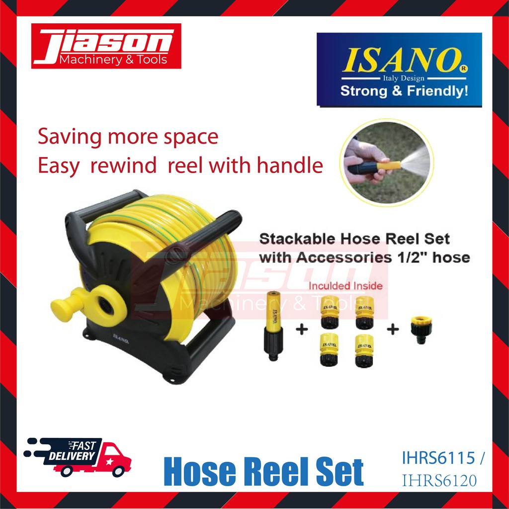 ISANO IHRS6115 / IHRS6120 15 Meter /20 Meter Stackable Hose Reel Set ...