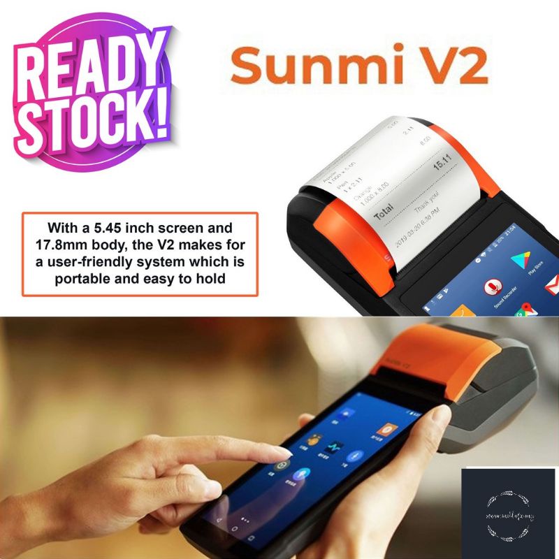 SUNMI V2 4G WiFi Android 7.1 PDA Terminal Thermal Receipt Printer Support Loyverse SRS Topup ...