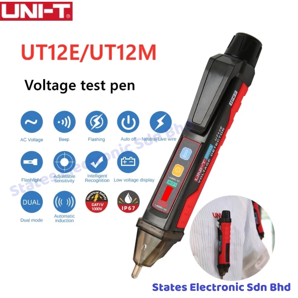 UNI-T UT12E UT12M Socket Wall AC Voltage Detector Indicator 24V-1000V ...
