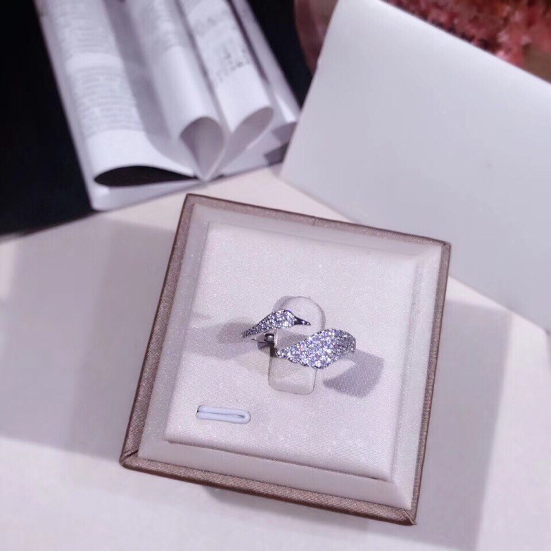 Opening Ring S925 Silver Full Diamond Swan Ring | Shopee Malaysia