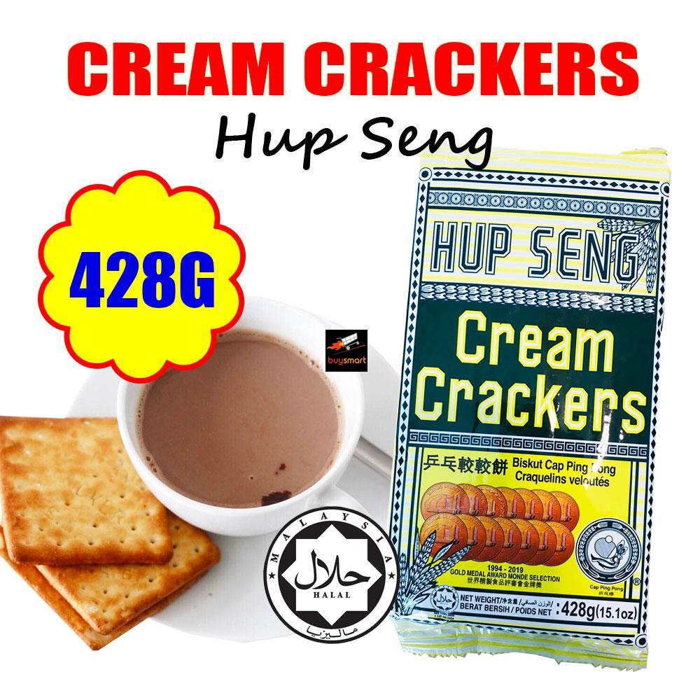 Hup seng cream crackers 428g biskut cap ping pong 兵乓较较饼 halal snacks ...