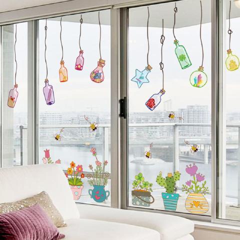 Kindergarten glass door and window wall stickers double-sided stickers ...