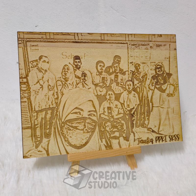 Wooden Potrait Engrave Gambar Ukiran Kayu Gambar Kayu Hadiah Ukiran ...