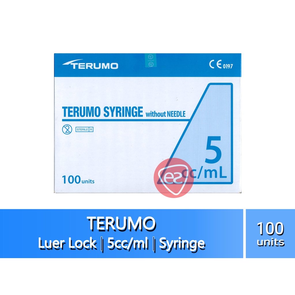 TERUMO SYRINGE 5CC (5ML) LUER LOCK 100S ( CODE SS+05L / SS*05LE1 ) | Shopee Malaysia