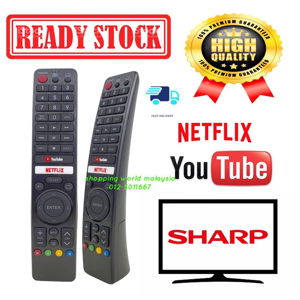 Replacment SHARP LED/Android TV /NETFLIX / YOUTUBE Smart TV Remote ...