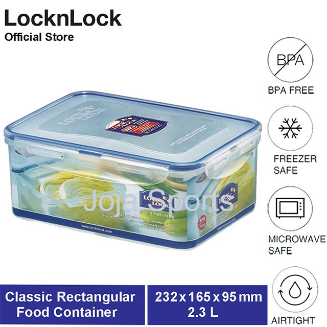 LocknLock HPL825 Classic Rectangular Tall Food Container 2.3L ...