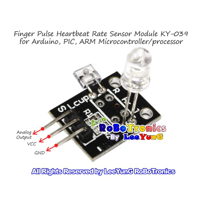 Heartbeat Rate Sensor Finger Tip Heart beat Pulse Sensor Measurement ...