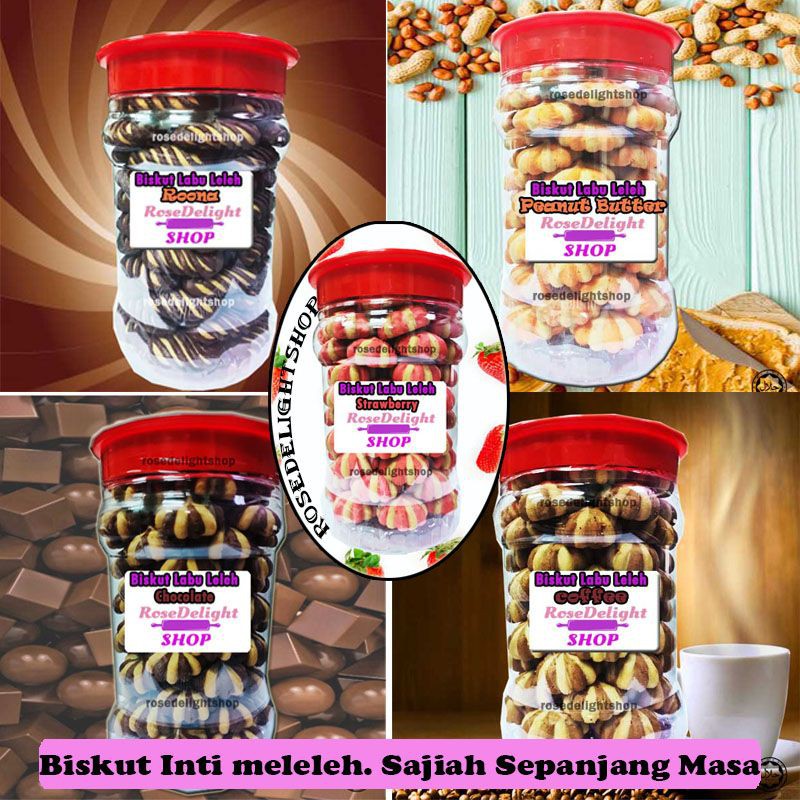 Biskut Raya Moore Labu 1balang 700gram 60pc++ dan Peanut leleh roona ...