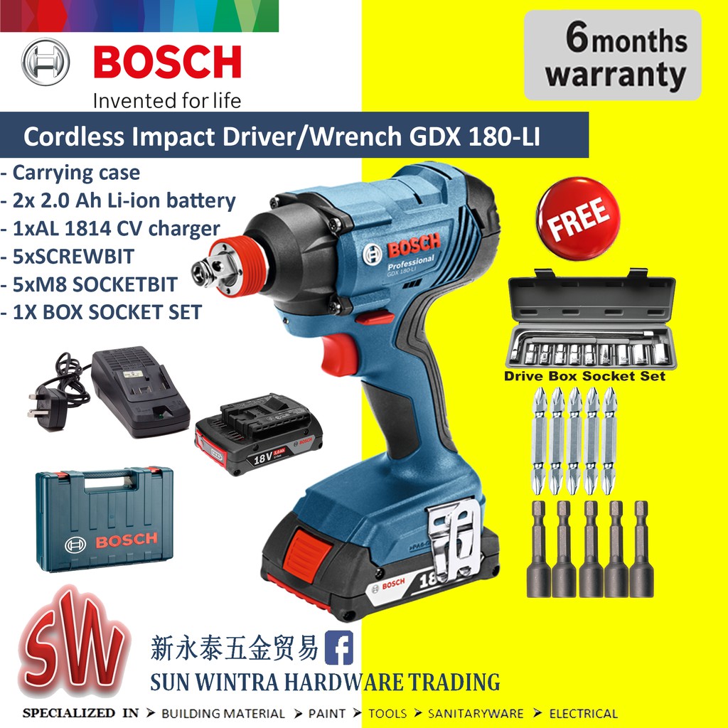 Bosch Gdx 180 Li Cordless Impact Driver Wrench Professional F O C