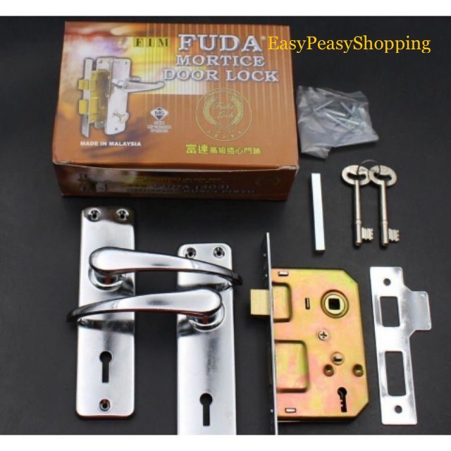 Fuda Mortice Lock 2-Level /Mortise Grill Door 2 Lever / Kunci Pintu ...