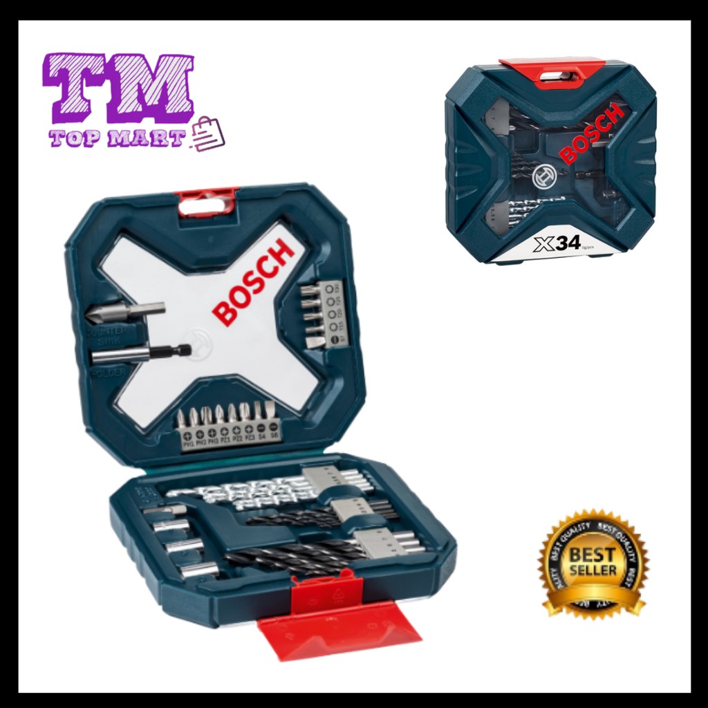 Bosch 34 Piece X Line Drill Driver Bit And Screwdriver Bit Set