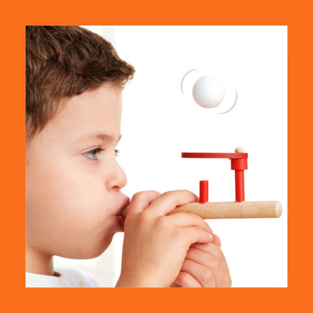 Montessori Wooden Floating Ball Blower Toy for Oral Motor Speech ...
