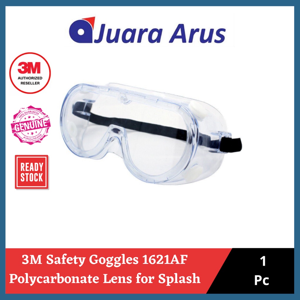 3M 1621AF Safety Goggles Anti Fog Clear (1 PC) | Shopee Malaysia