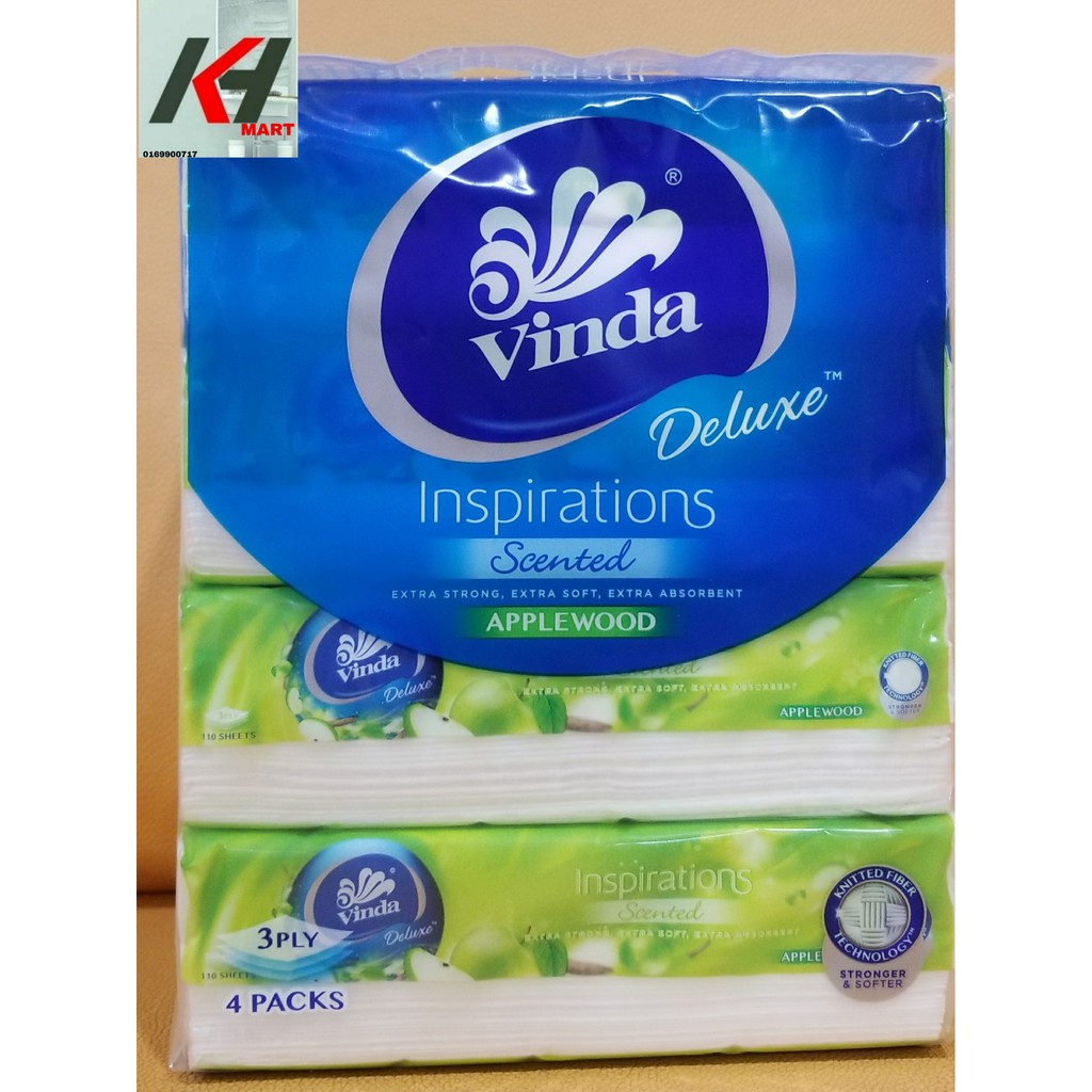 Vinda Deluxe Travel Pack Tissue Scented (110S X 4 Pack) READY STOCK ...