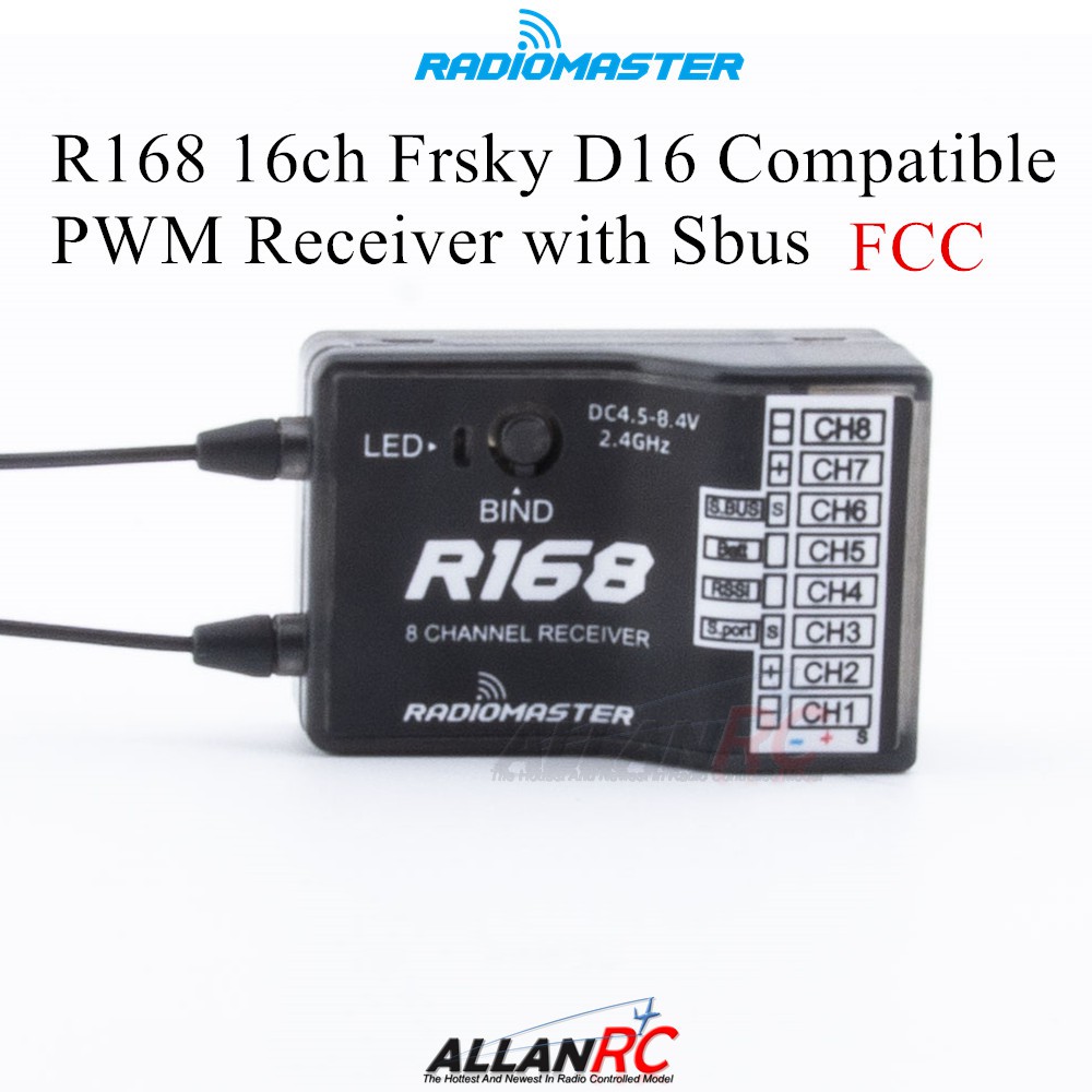RadioMaster R168 2.4GHz 16CH PWM SBUS S.port Receiver Compatible FrSky ...