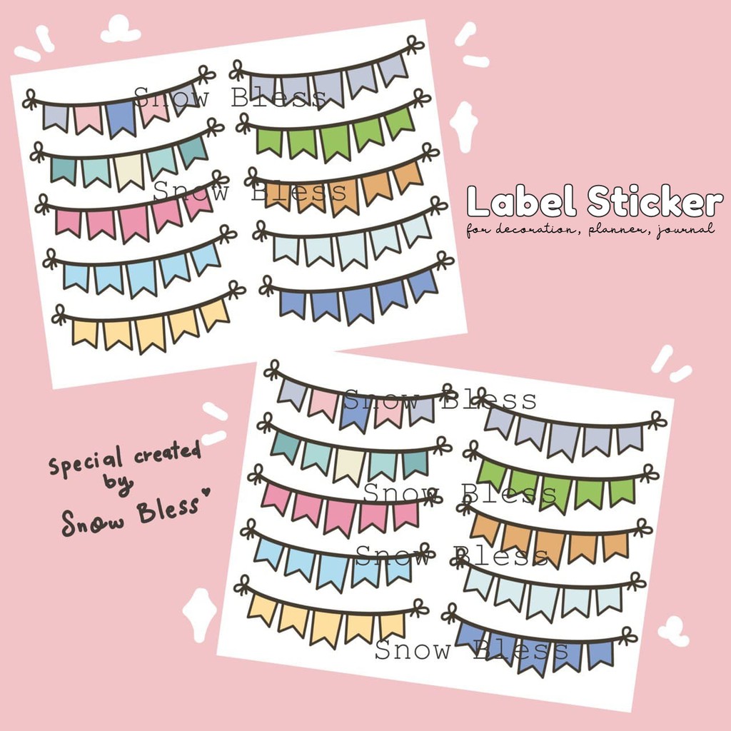 Sticker label ready stock with 10 design in 1 sheet | Shopee Malaysia