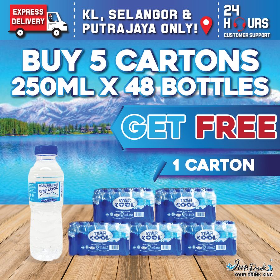 BUNDLE OF 5 CARTONS: STAR COOL MINERAL WATER 250ML x 48 BOTTLES | Shopee Malaysia
