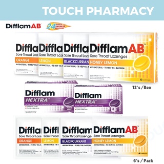 Difflam AB Sore Throat Lozenges 6's/Pack & 12's/Box ( Orange / Lemon ...