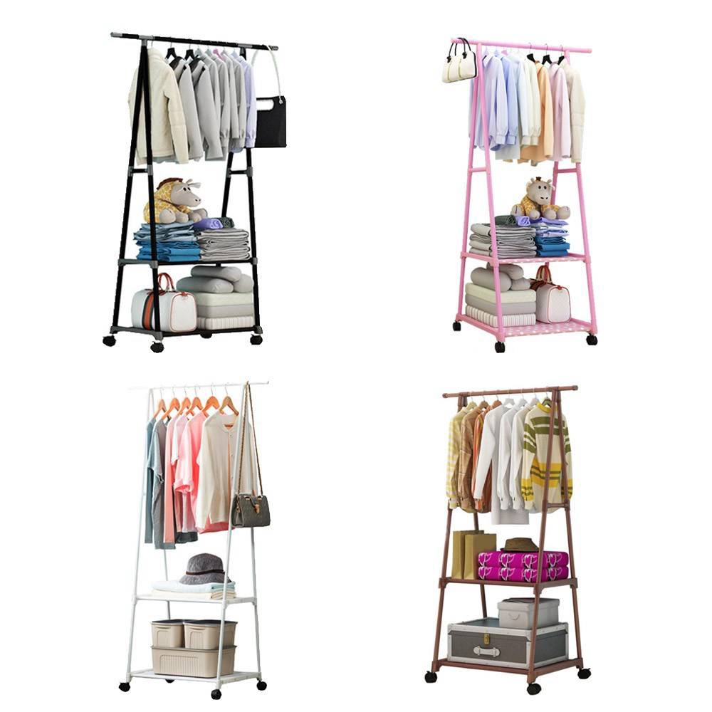 TM012 Quality Wheels Metal Cloth Garment Hanging Rack Storage Organizer ...