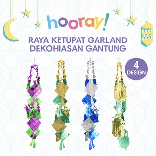 HOORAY RAYA KETUPAT & PELITA GARLAND DEKO GANTUNG HARI RAYA SHINY FOIL ...
