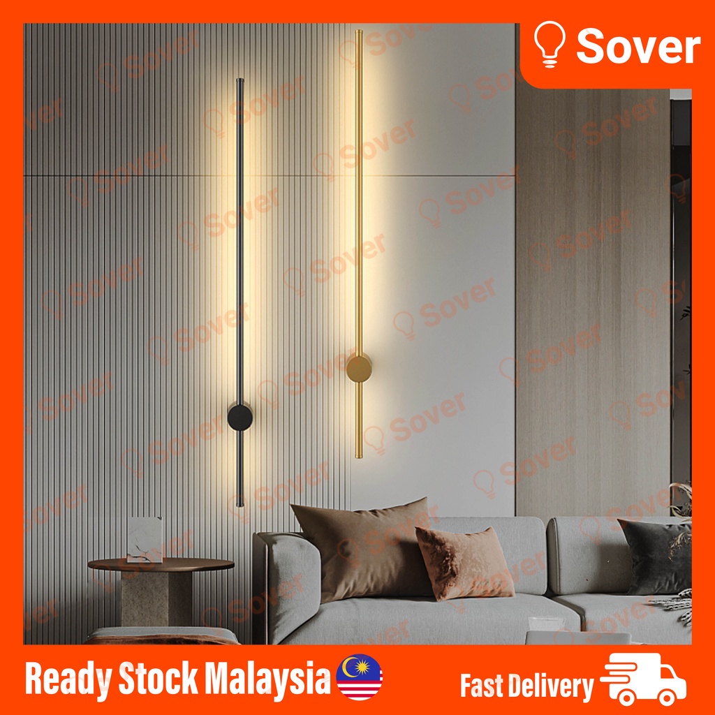 LED Line Wall Light Simple Modern Long Lamp Creative Living Room Indoor ...