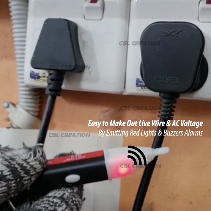 ANTON Test Pen Non Contact Voltage Led Light Buzzer Alarm 90-1000V Ac ...