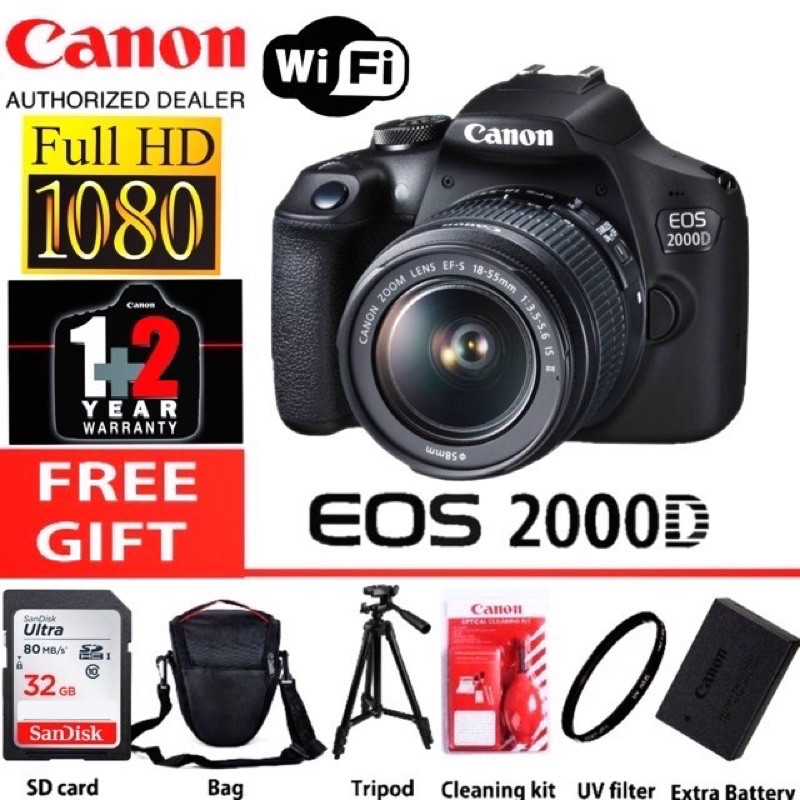 Canon eos 2000D 18-55mm III original + extra battery original ( 3 years ...