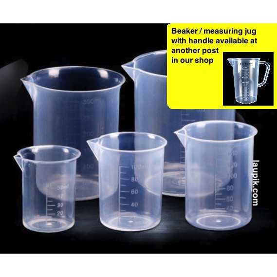 Beaker / Measuring Cup / Bikar / 烧杯 Plastic PP (50ml - 1000ml) GENERIC ...