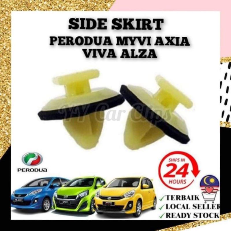 (10pc) Perdoa Myvi Axia Alza Viva Bezza Side Skirt Fender Clip | Shopee ...