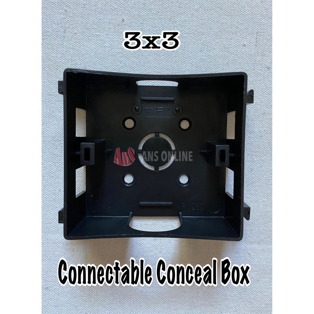 3X3 Black Conceal Black Box - Connectable Joint Type Base Box | Shopee ...