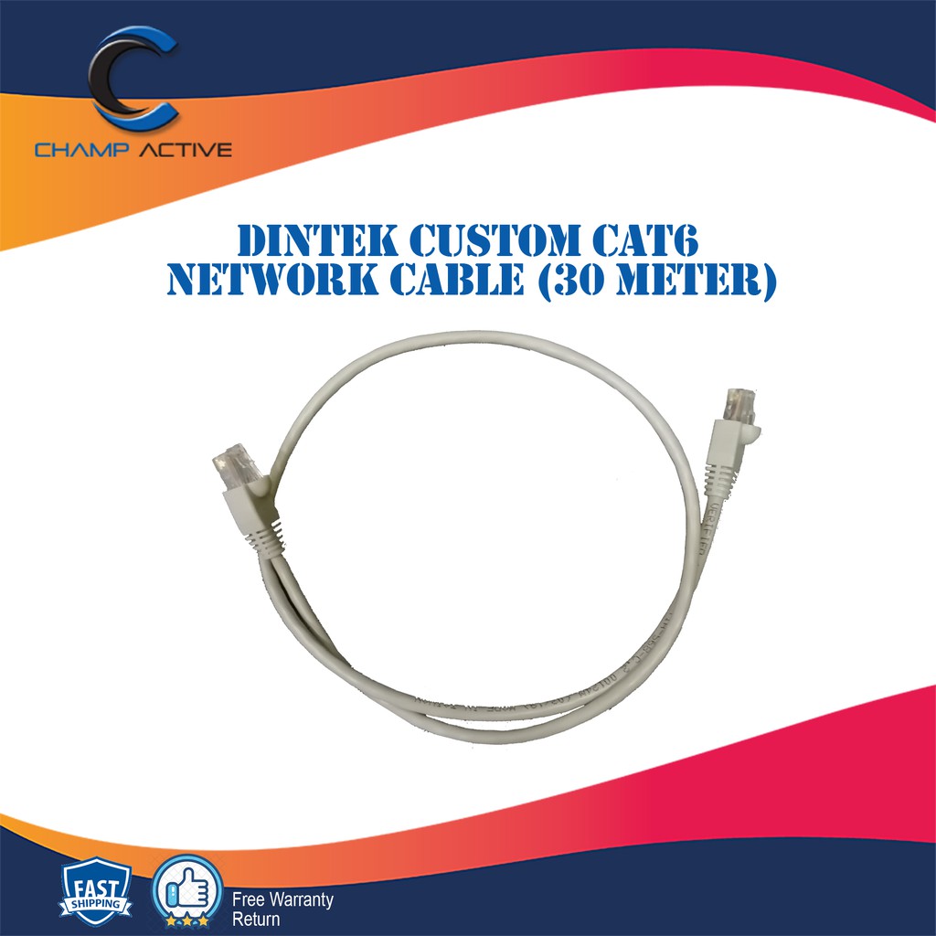 DINTEK CUSTOM CAT6 NETWORK CABLE 30 METER TAIWAN | Shopee Malaysia