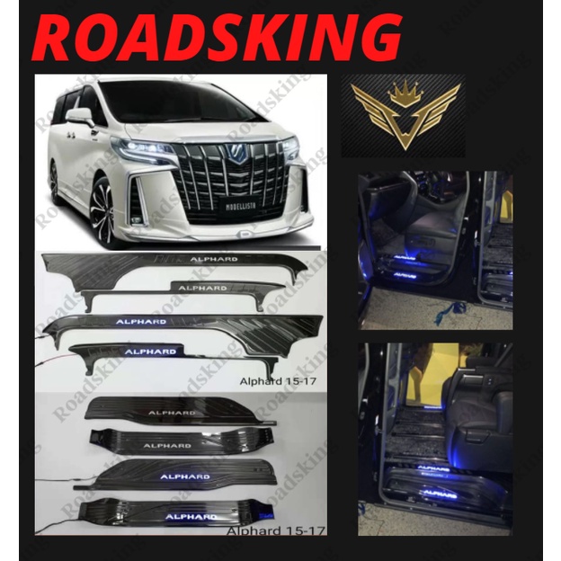 TOYOTA ALPHARD ANH20 ANH30 AGH30 SIDE STEEL STEP LED BLUE LED 304 ...