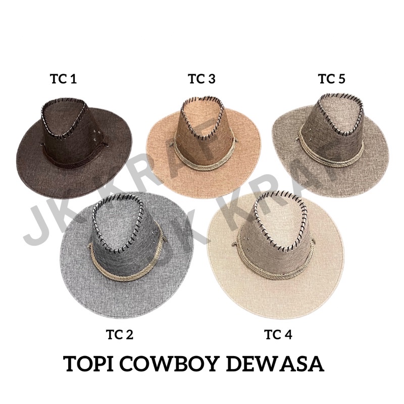 Topi Koboi Dewasa / Cowboy Hat / Topi Murah | Shopee Malaysia