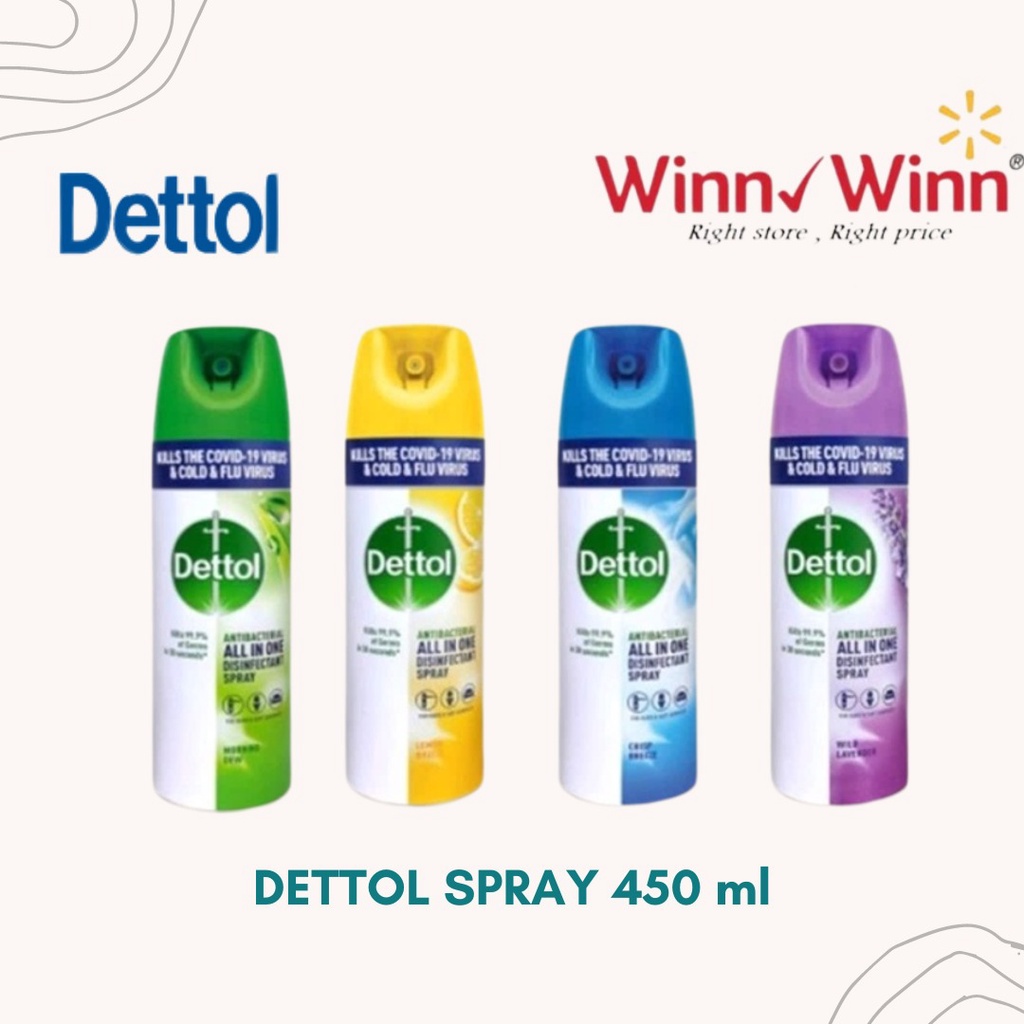 DETTOL ANTIBACTERIAL ALL IN ONE DISINFECTANT SPRAY 450ML (ASST ...