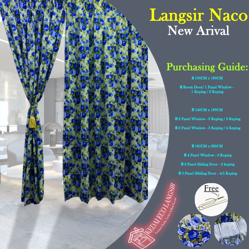 Langsir Bercorak Design Baru (12 Corak) / Langsir Rumah / Langsir ...