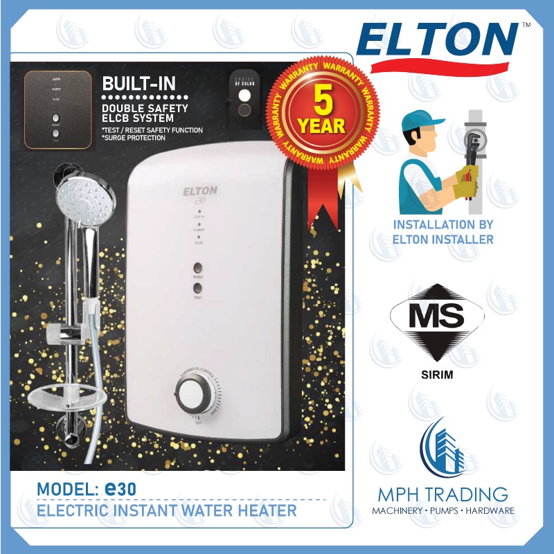 ELTON E30 E30i ES30i Home Electric Instant Portable Water Heater Without/With Silent Pump ...