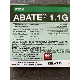 10g Abate ubat jejentik mosquito racun serangga insecticide temephos 1. ...