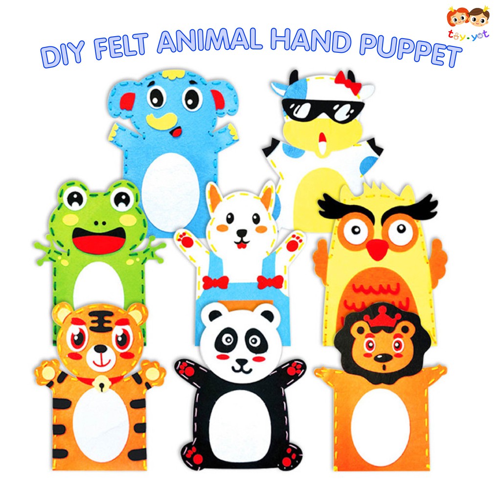 Kids Children Felt DIY Animal Hand Puppet Art Craft Kindergarten ...