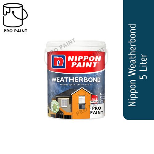 5L Nippon Paint Weatherbond / Exterior Wall Paint / Cat Dinding Luar ...