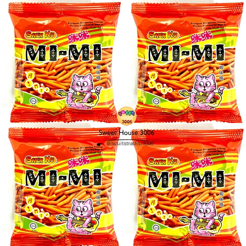 Snek Ku 16gm x 4pcs Mimi Prawn Snack Childhood Memories Kerepak Keropok ...