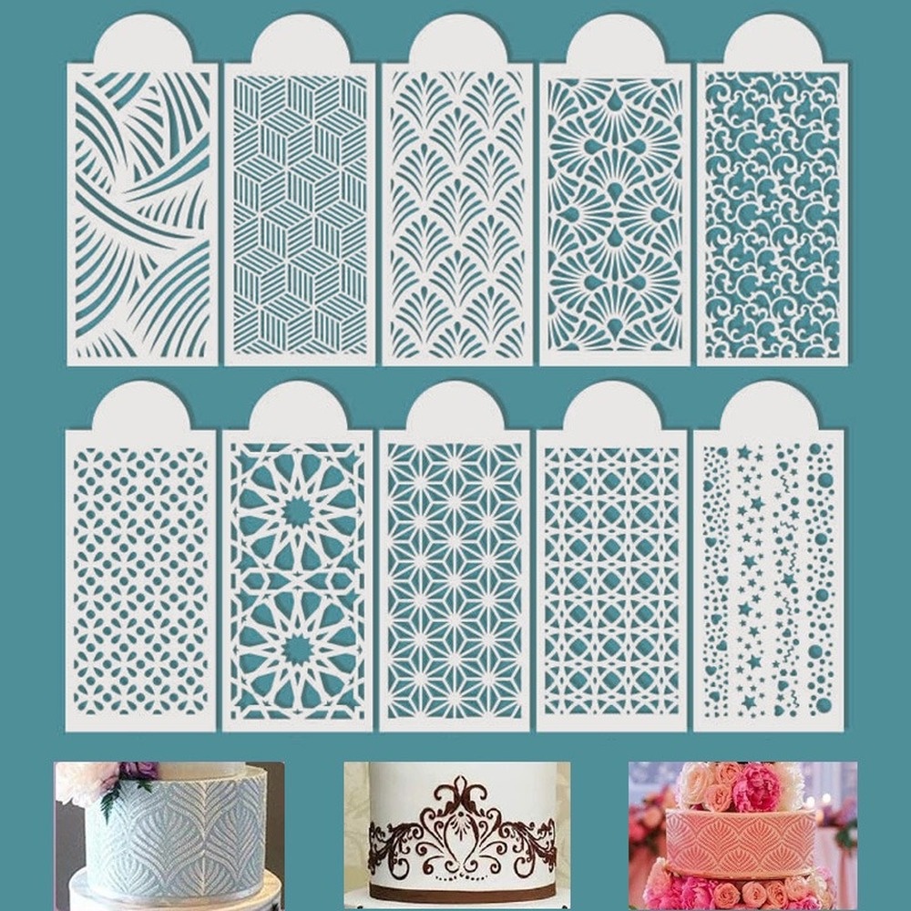 Fondant Cake Mesh Stamps Stencils Embossing for Decorating Tool Plastic ...