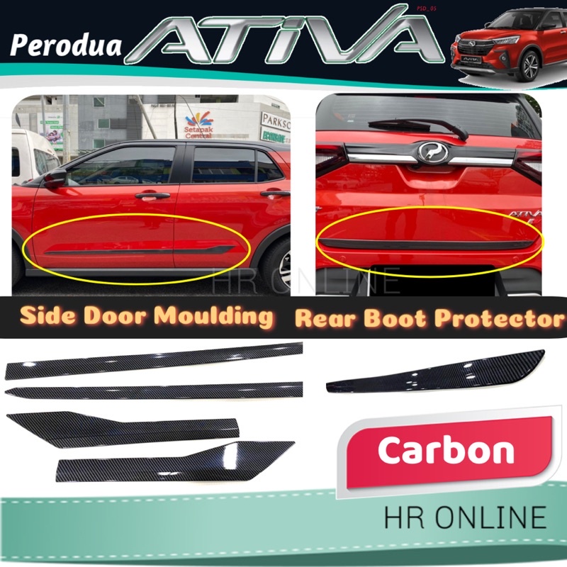Perodua Ativa Carbon Door Moulding Rear Bonnet Guard Carbon Door Boot ...