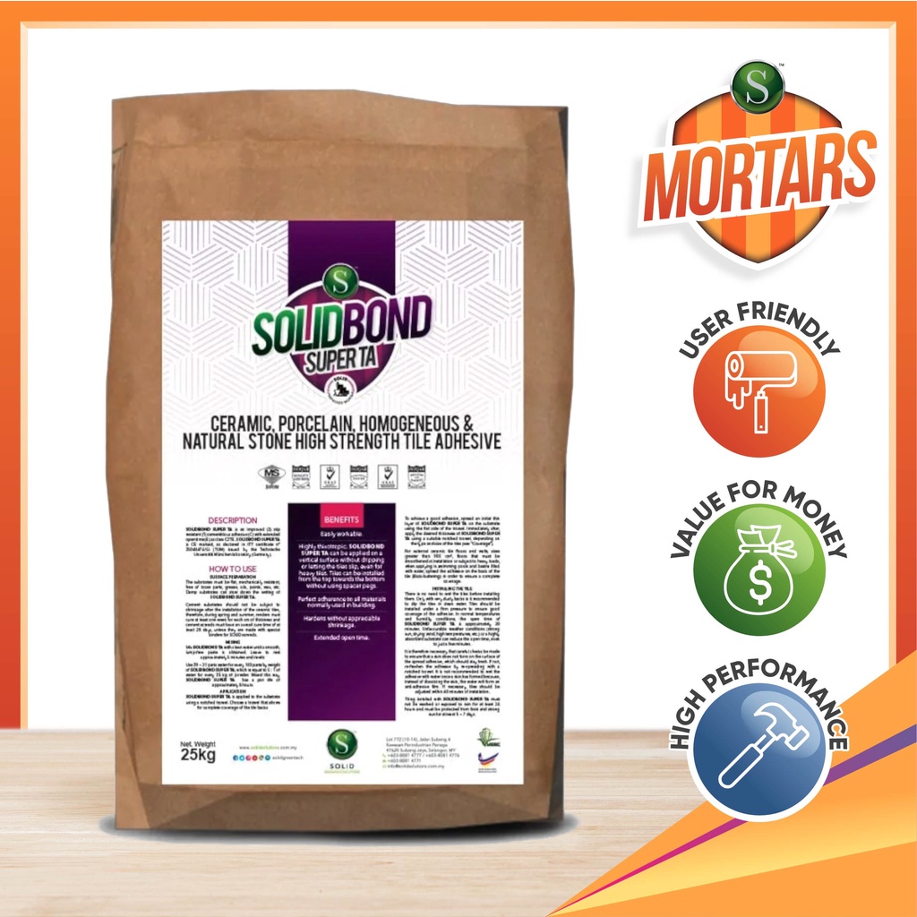 SOLIDBOND SUPER TA High Strength Tile Adhesive (25KG) | Shopee Malaysia